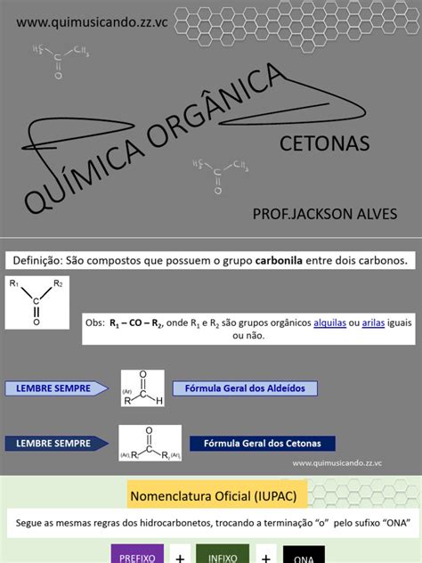 Nomenclatura E Propriedades Das Cetonas Pdf Cetona Aldeído