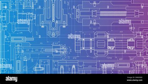 Technological Engineering Scheme On A Color Bright Background
