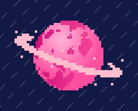 Pixel Planet Concept Premium Vector