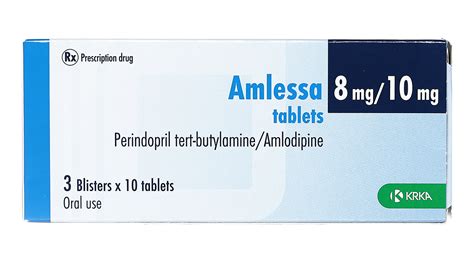 Amlessa 8mg10mg Tablets Trị Tăng Huyết áp Mạch Vành 3 Vỉ X 10 Viên