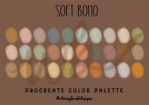 Soft Boho Color Palette Procreate Color Palette Boho Color Procreate Palette Etsy
