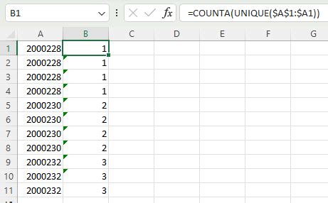 Excel Add 1 If Cell Above Is Different Stack Overflow