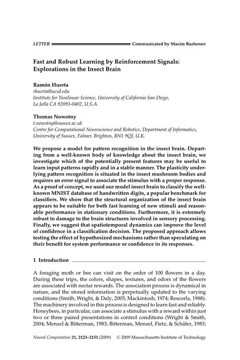 pdf fast and robust learning by reinforcement signals explorations