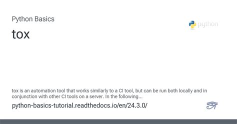 tox python basics 24 3 0