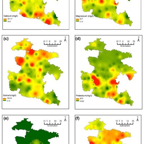 Spatial Distribution Of A Ph B Ec C Tds And D Th In Groundwater Of