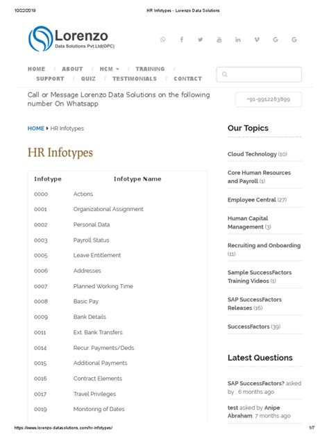 Hr Infotypes Sap Pdf Garnishment Human Resources