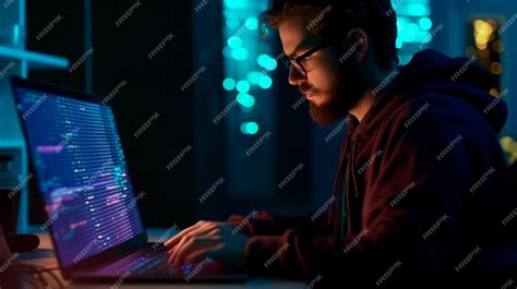 Premium Ai Image Software Development Concept Coding Programmer