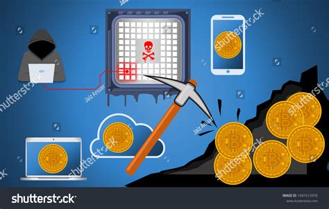Illustration Crypto Mining Malware Cryptojacking Worldwide Stock
