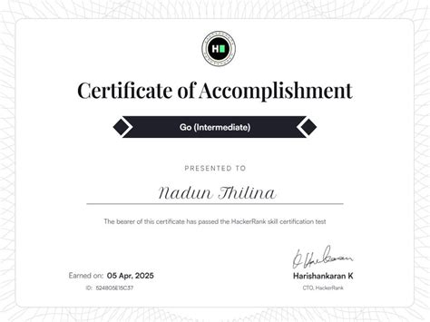 Hackerrank Certification Golang Problemsolving Techskills Nadun