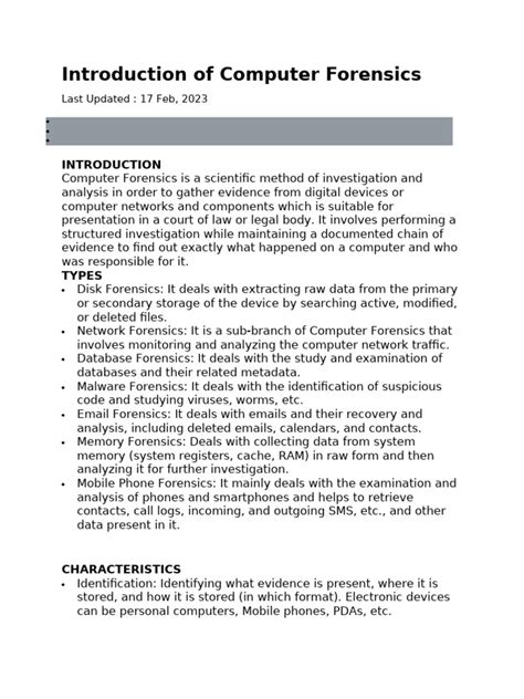 Introduction Of Computer Forensics Pdf