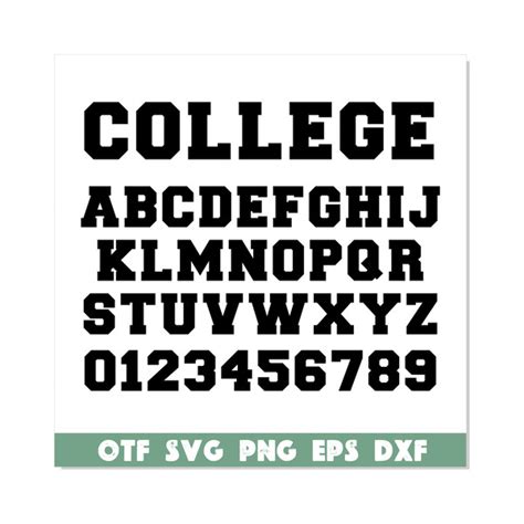 College Installable Font Otf Varsity Font Svg Png College Inspire