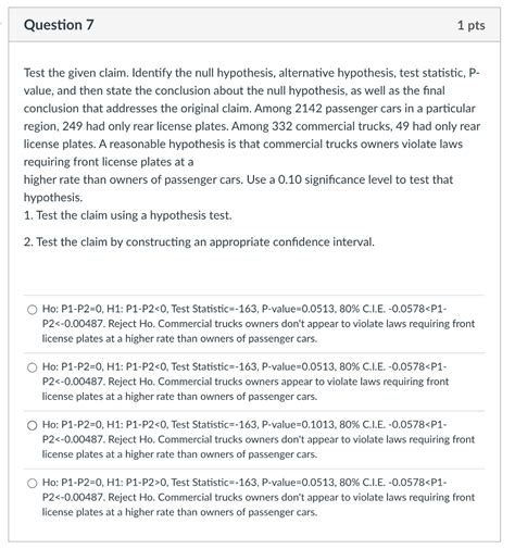 Solved Test The Given Claim Identify The Null Hypothesis
