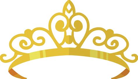 Gold Crown Tiara With Cartoon Style Illustration On White Background