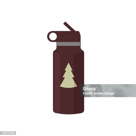 커피 병 음료 물을 위한 보온병의 평평한 그림 차를위한 벡터 여행 음료 0명에 대한 스톡 벡터 아트 및 기타 이미지 0명