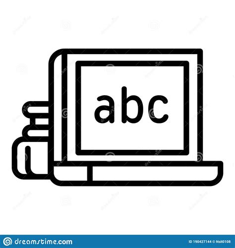 School Laptop Icon Outline Style Stock Vector Illustration Of Football Backpack 190427144