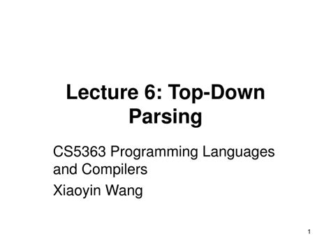 PPT Top Down Parsing For Compiler Design PowerPoint Presentation Free Download ID
