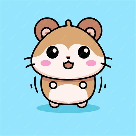 Cute Hamster Illustration Hamster Kawaii Chibi Vector Drawing Style