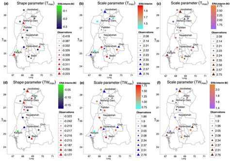 Spatial Distribution Of The Shape Parameters ξ And Scale Parameters σ Download Scientific