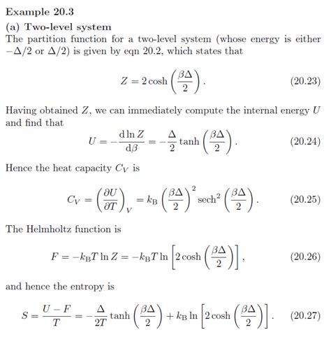 solved example 20 3 a two level system the partition
