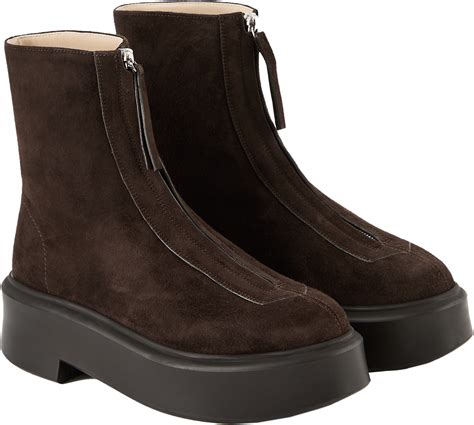 The Row Zipped Ankle Boots With Zip Fastening Dark Brown I Na On