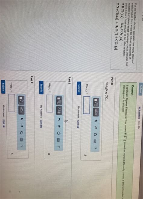 solved for the reaction shown calculate how many grams of