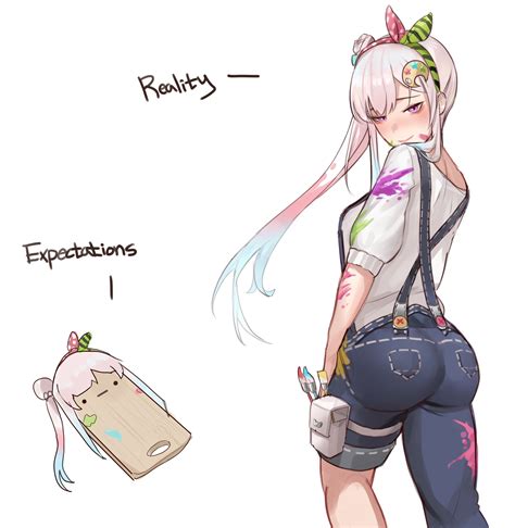 Rule 34 Absurdres Airani Iofifteen Ass Asymmetrical Legwear Blue Overalls Breasts Closed Mouth