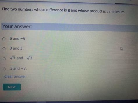 solved find two numbers whose difference is 6 and whose