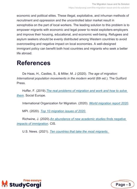 The Migration Issue And Its Solution Free Essay Example