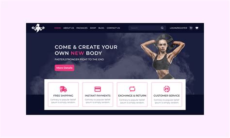 gym website landing page design figma
