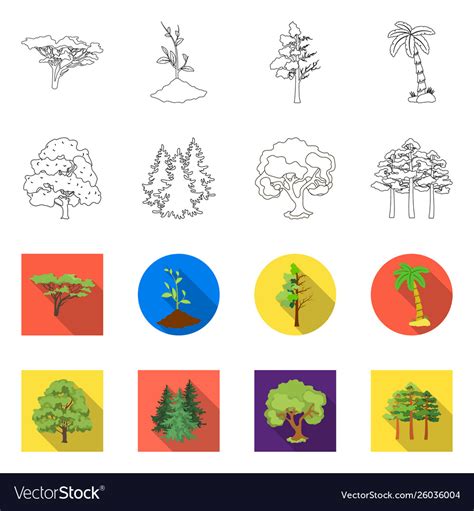 Design Tree And Forest Icon Set Royalty Free Vector Image