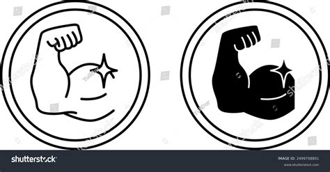 Icons High Potency Protein Black White Stock Vector Royalty Free