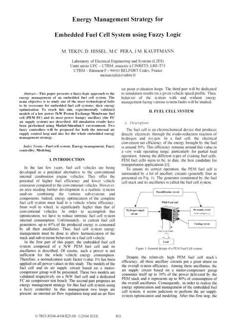 Pdf Energy Management Strategy For Embedded Fuel Cell System Using Fuzzy Logic