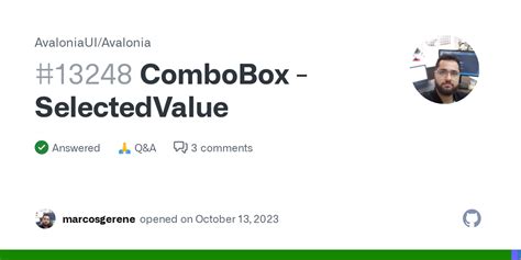 ComboBox SelectedValue AvaloniaUI Avalonia Discussion GitHub