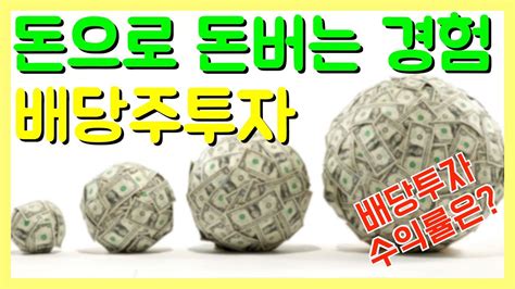 돈으로 돈버는 배당주 투자 자본소득 창출 경험 배당주 추천 종목 Youtube