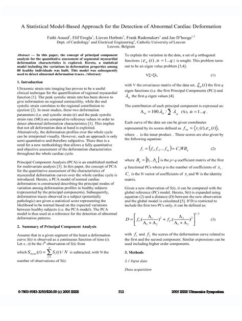 a statistical model based approach for the detection of abnormal