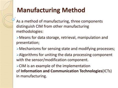 Computer Integrated Manufacturing PPTX