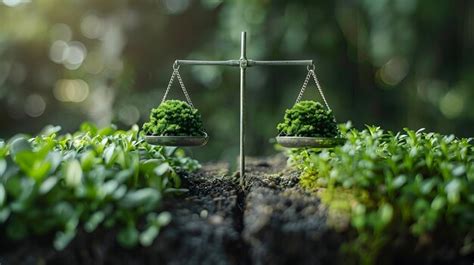 sustainable spending scales comparison abstract concept of green versus