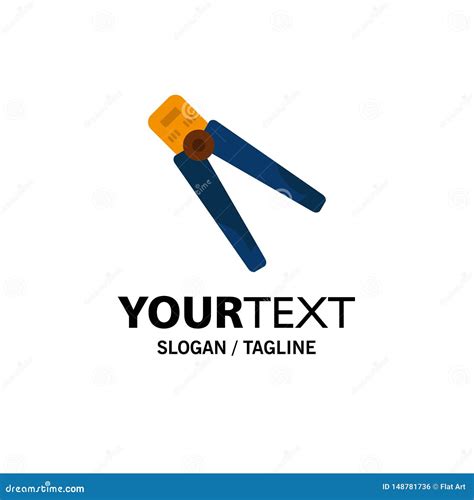 Plier Building Construction Crimping Tool Work Business Logo Template Flat Color Stock