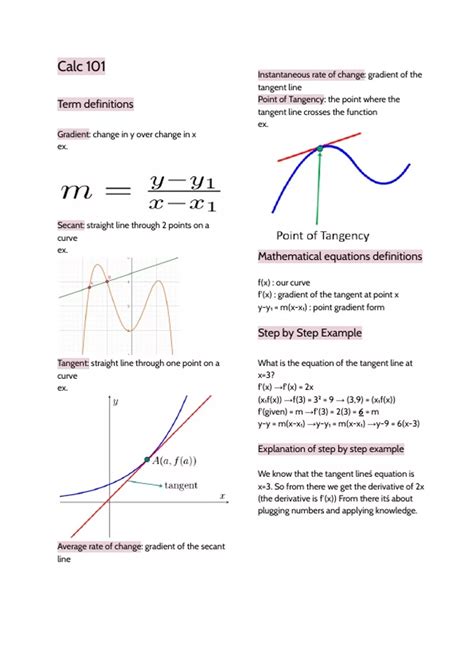 Calculus 101 With Examples Calculus Stuvia Us