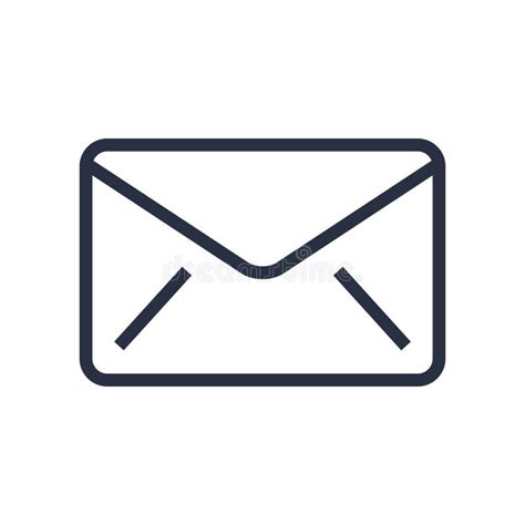 Email Icon Flat Outline Email Icon Isolated On Grey Background Open