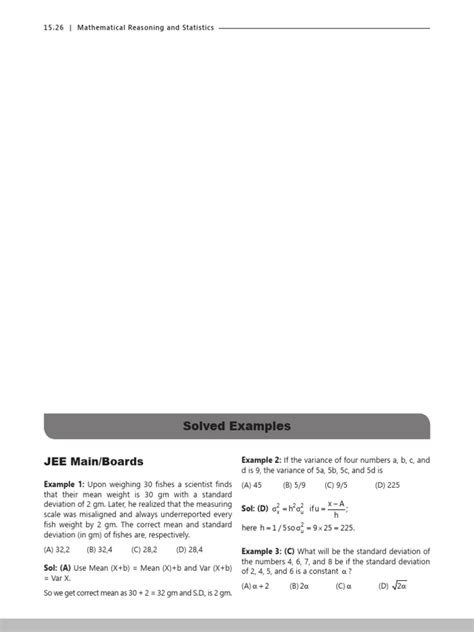 Mathematical Reasoning And Statistics Exercise Pdf Standard Deviation Variance