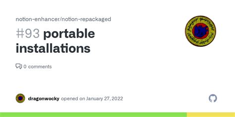 Portable Installations · Issue 93 · Notion Enhancernotion Repackaged · Github