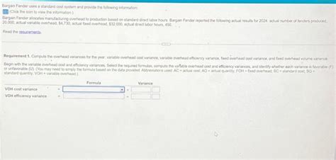 Solved Requirements 1 Compute The Overhead Variances For