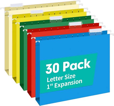 Extra Capacity Hanging File Folders 30 Pack Reinforced Letter Size Hanging Folders With Heavy