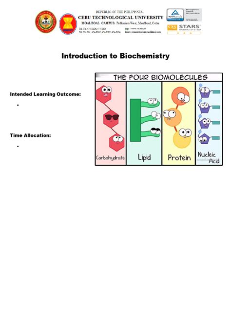 Lesson 1 Introduction To Biochemistry Pdf Nucleotides Proteins