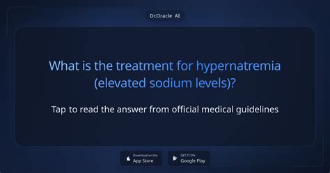 What Is The Treatment For Hypernatremia Elevated Sodium Levels