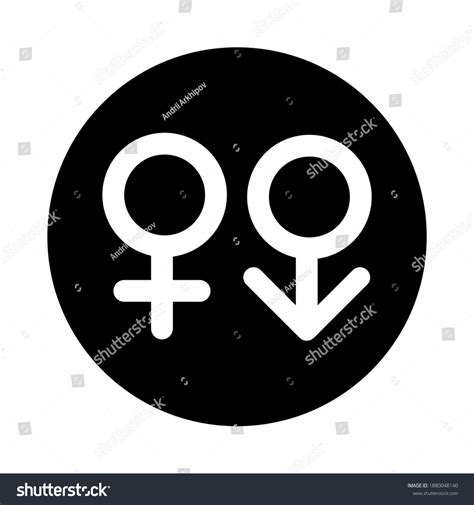 Black Male Female Gender Sex Icon Stock Vector Royalty Free Shutterstock
