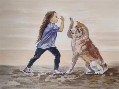 Картина дівчинка і собака — ціна 2500 грн у каталозі Картини Купити товари для дому та побуту за