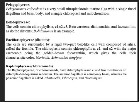 Algae And There Classification Based On Different Features Structure