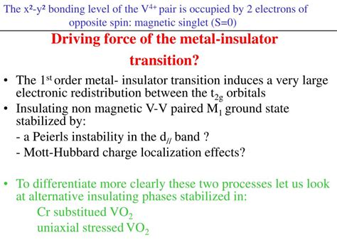 Ppt The Metal Insulator Transition Of Vo 2 Revisited Powerpoint